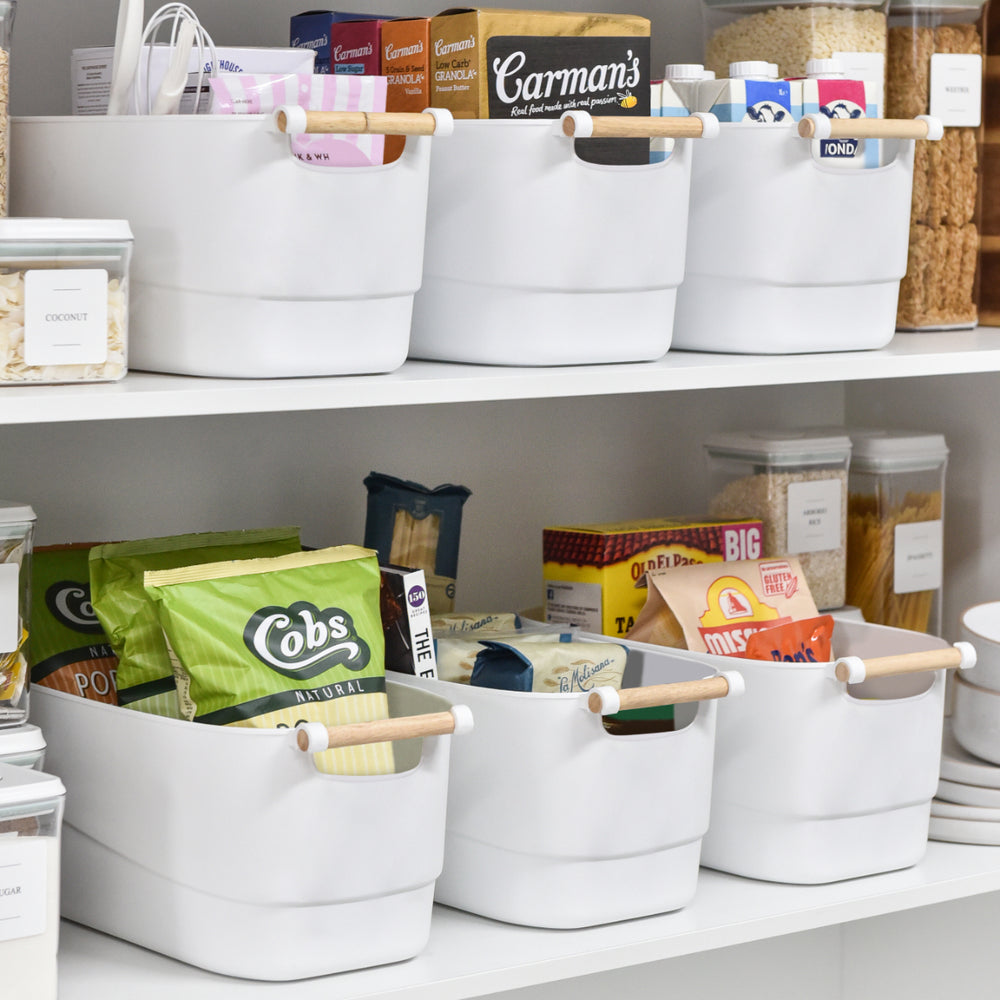 Large Storage Tub with Wooden Handle | Blissful Little Home