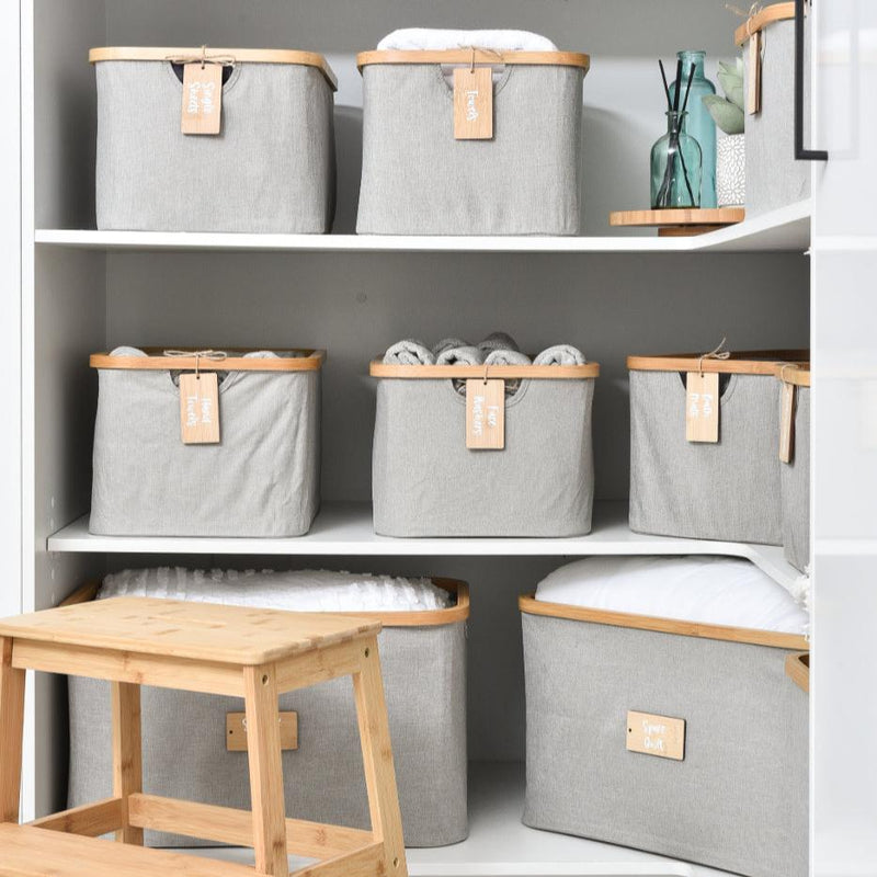 Linen Storage Basket | Medium | Light Grey