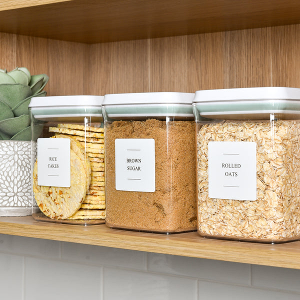 Essentials Pantry Sticker Set | 48 Stickers | White