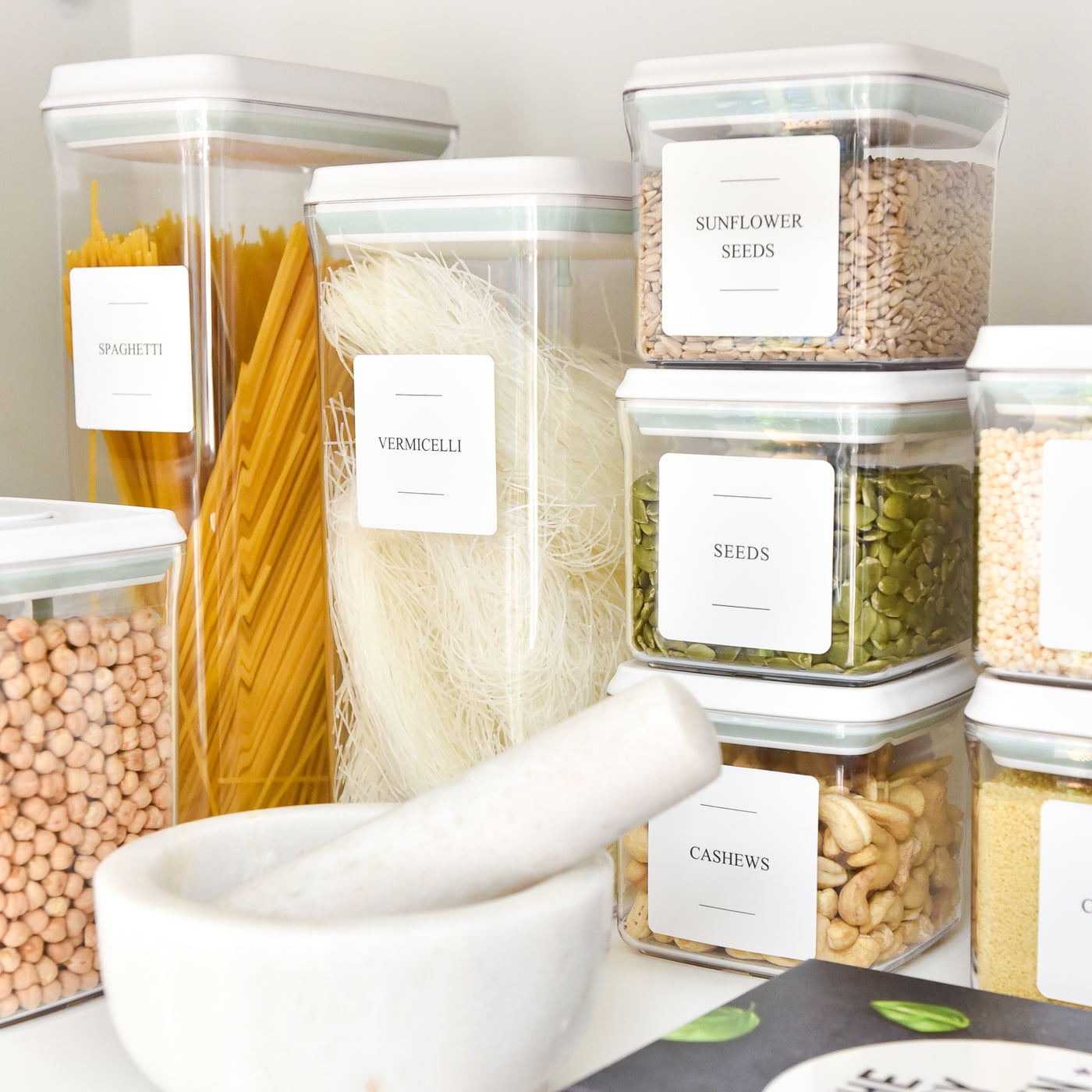 Complete Pantry Sticker Set | 156 Stickers | White