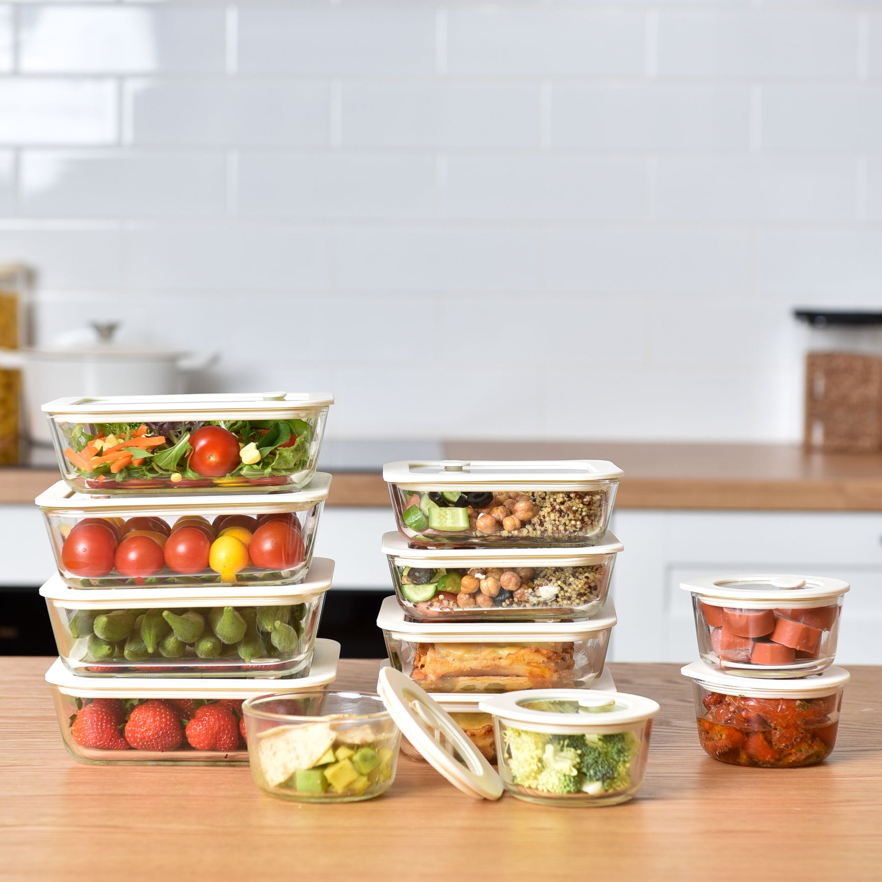 Glass Food Storage Containers | Airtight Meal Prep Jars | Blissful ...