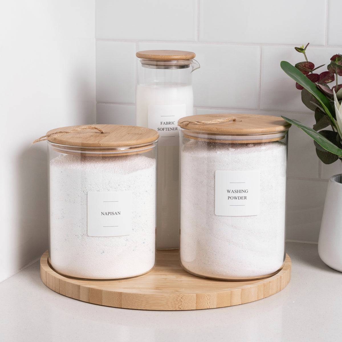 Bathroom, Laundry & Cleaning Sticker Set | 72 Stickers | White