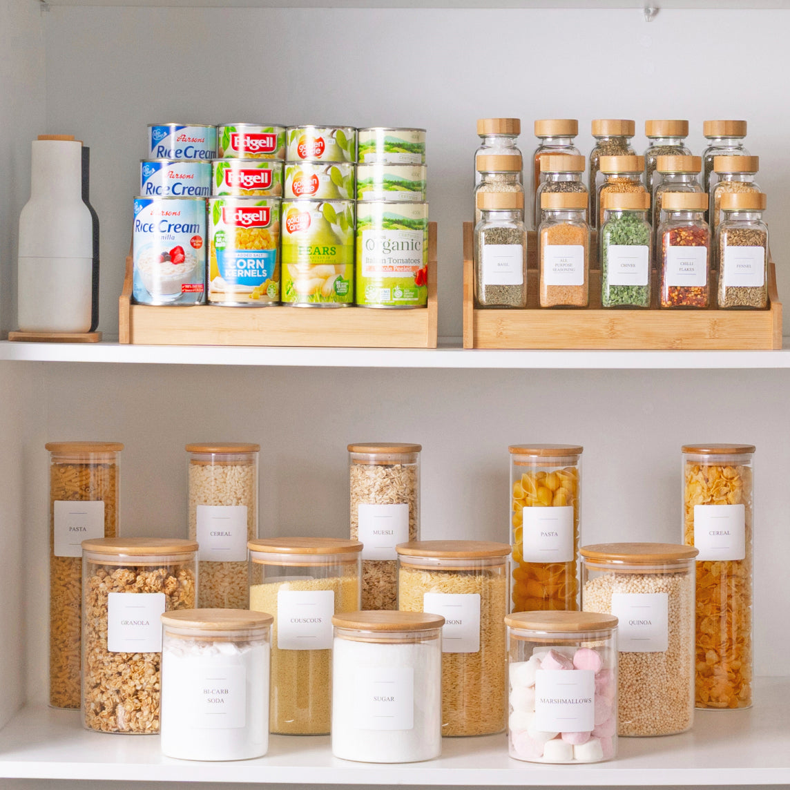 Complete Spice Sticker Set | 110 Stickers | White Spice Jar Labels