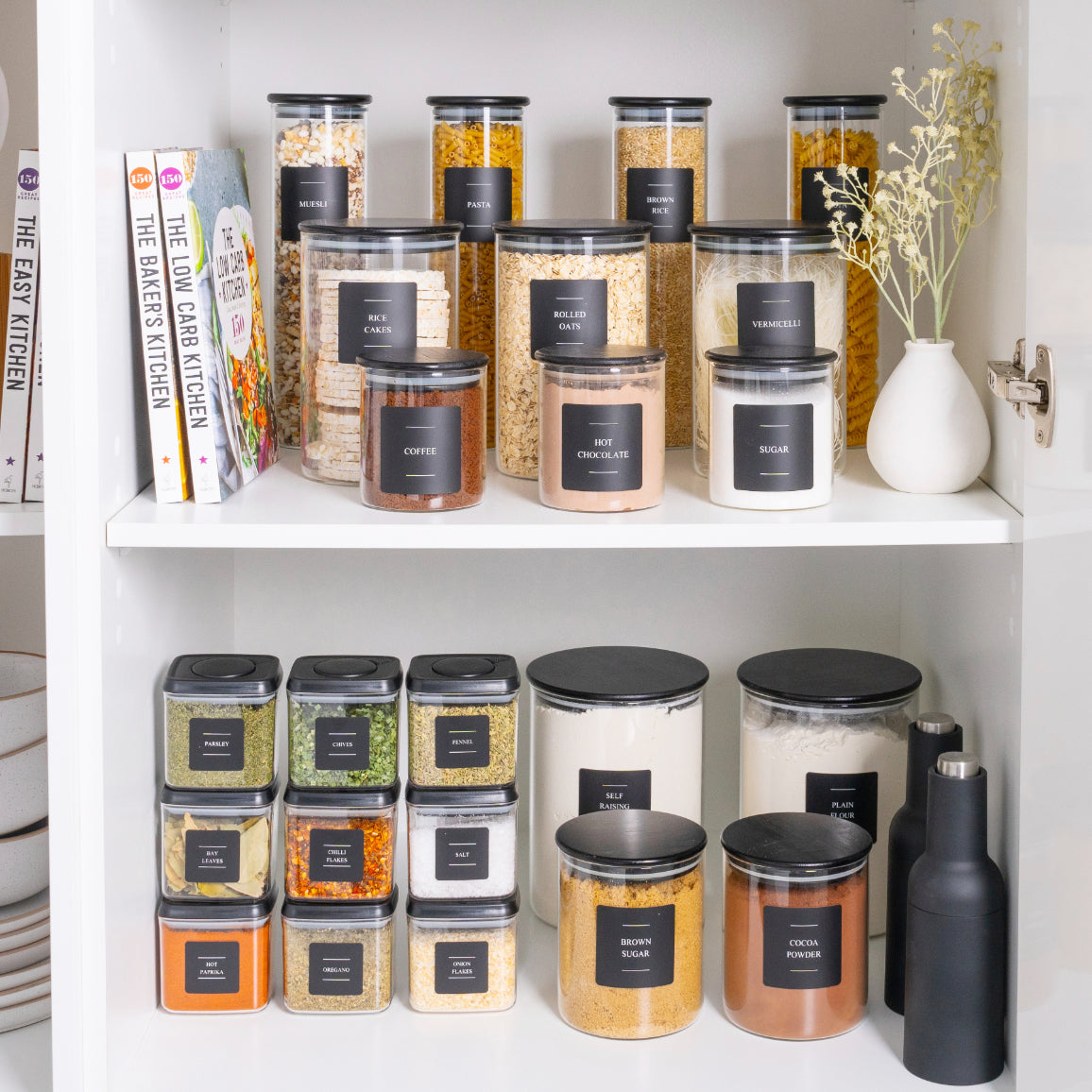 Essentials Spice Sticker Set | 44 Stickers | Black