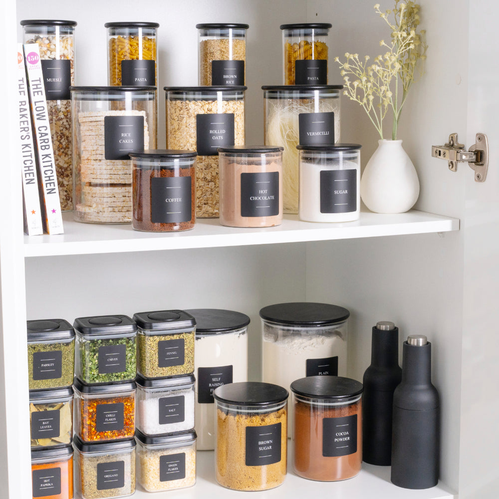 Pantry Sticker Set | Black | 156 Stickers | Blissful Little Home