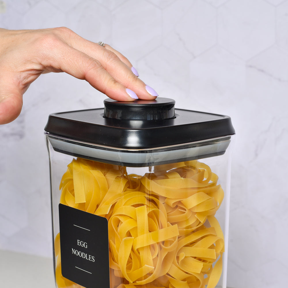 Push Top Pantry Container Set 15 Pack | Black Lid