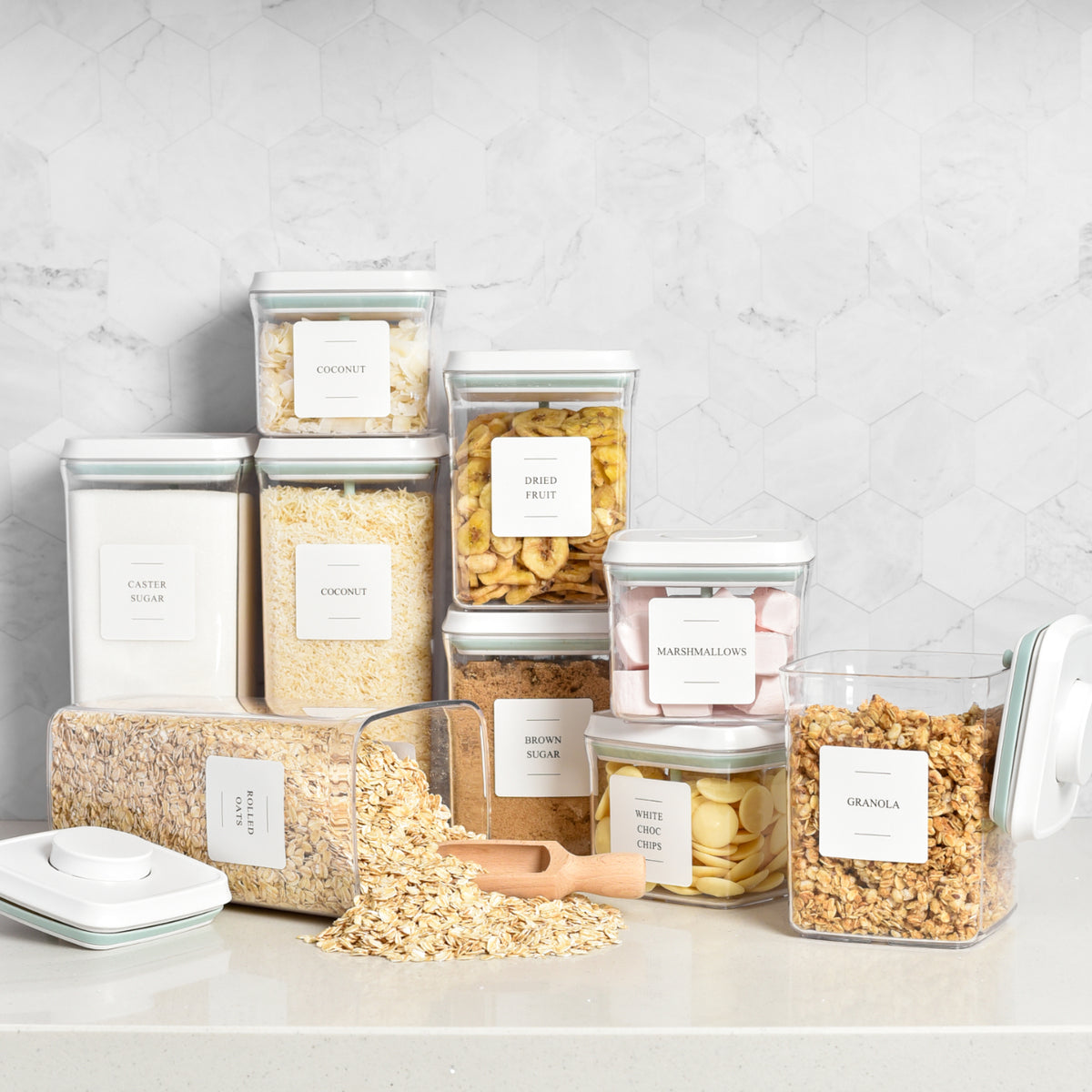 Push Top Pantry Container Set | Airtight | 23 Pack