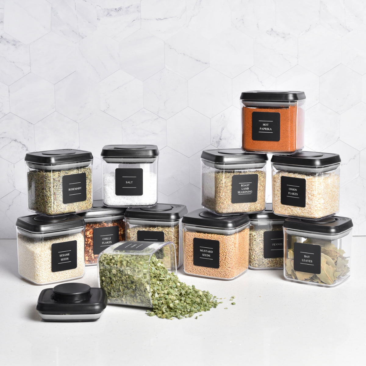 Herb and Spice Jars | Pantry Spice Storage Containers | Blissful Little ...