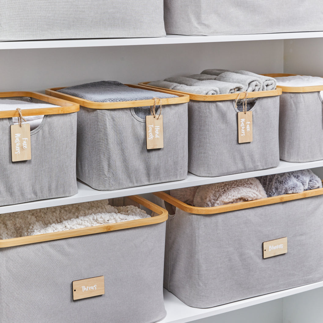 Linen Storage Basket | Medium | Light Grey