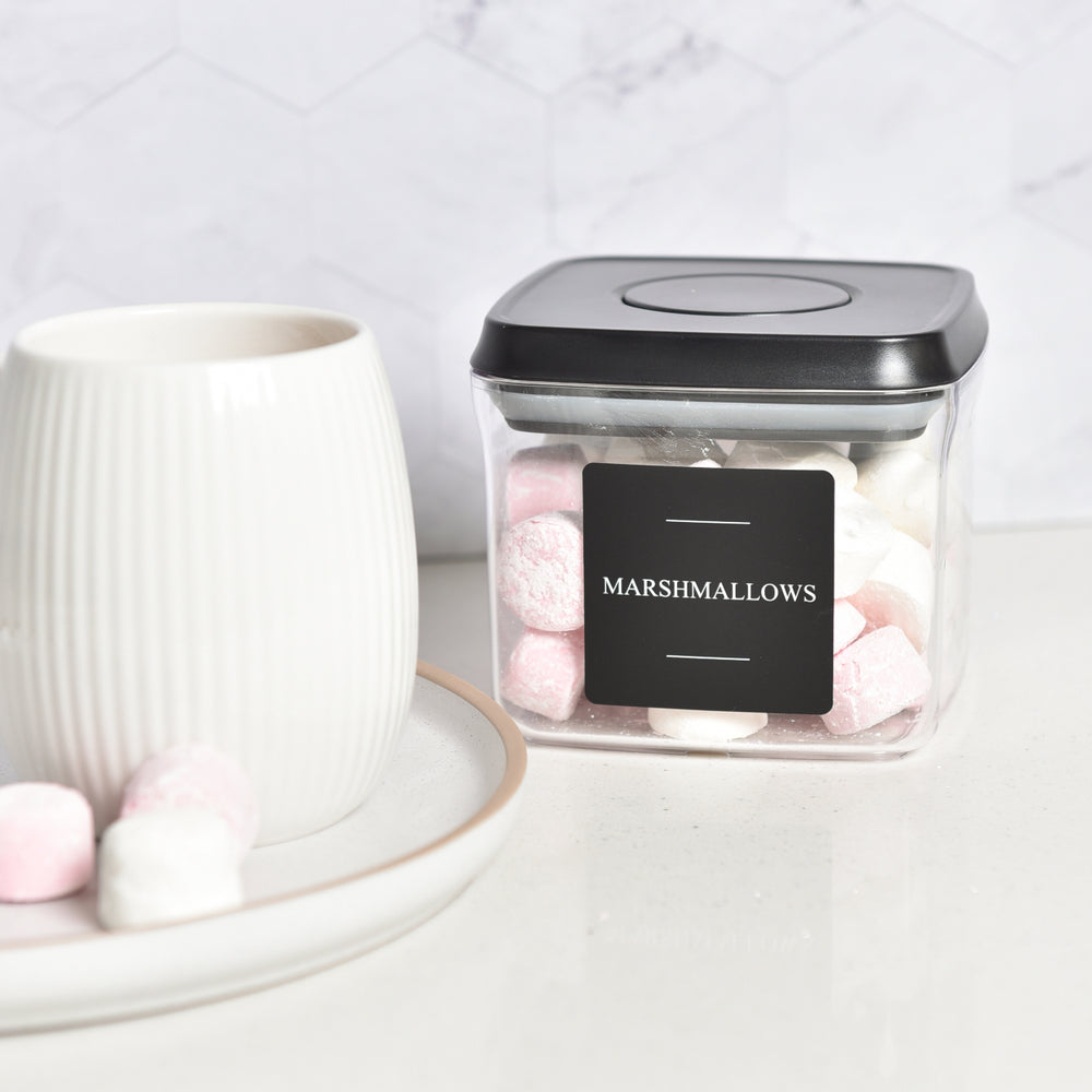 850ml Push Top Pantry Storage Container | Black Lid | Blissful Little Home