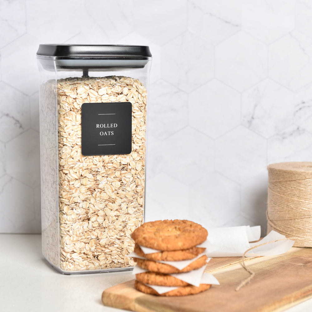 2.5L Push Top Pantry Storage Container Airtight | Black Lid