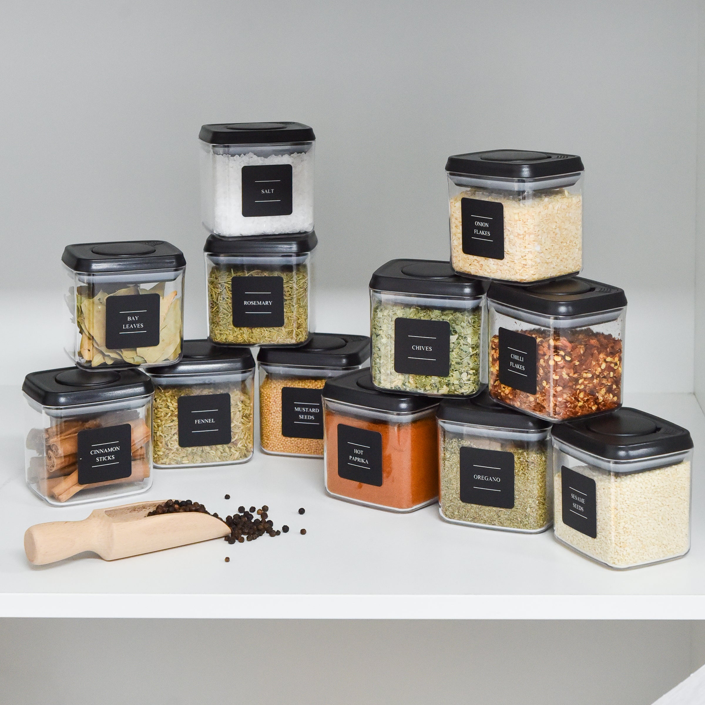 Complete Spice Sticker Set | 110 Stickers | Black