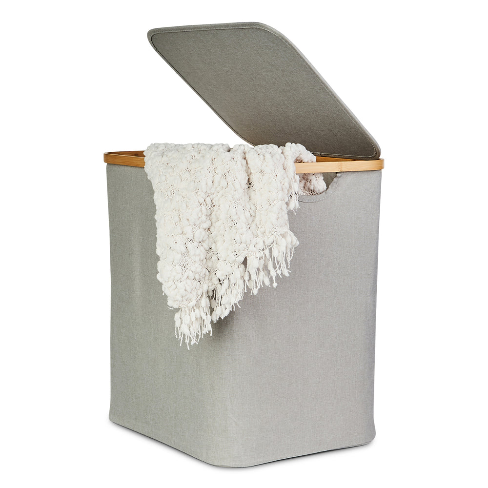 Linen / Laundry Basket with Lid | Light Grey