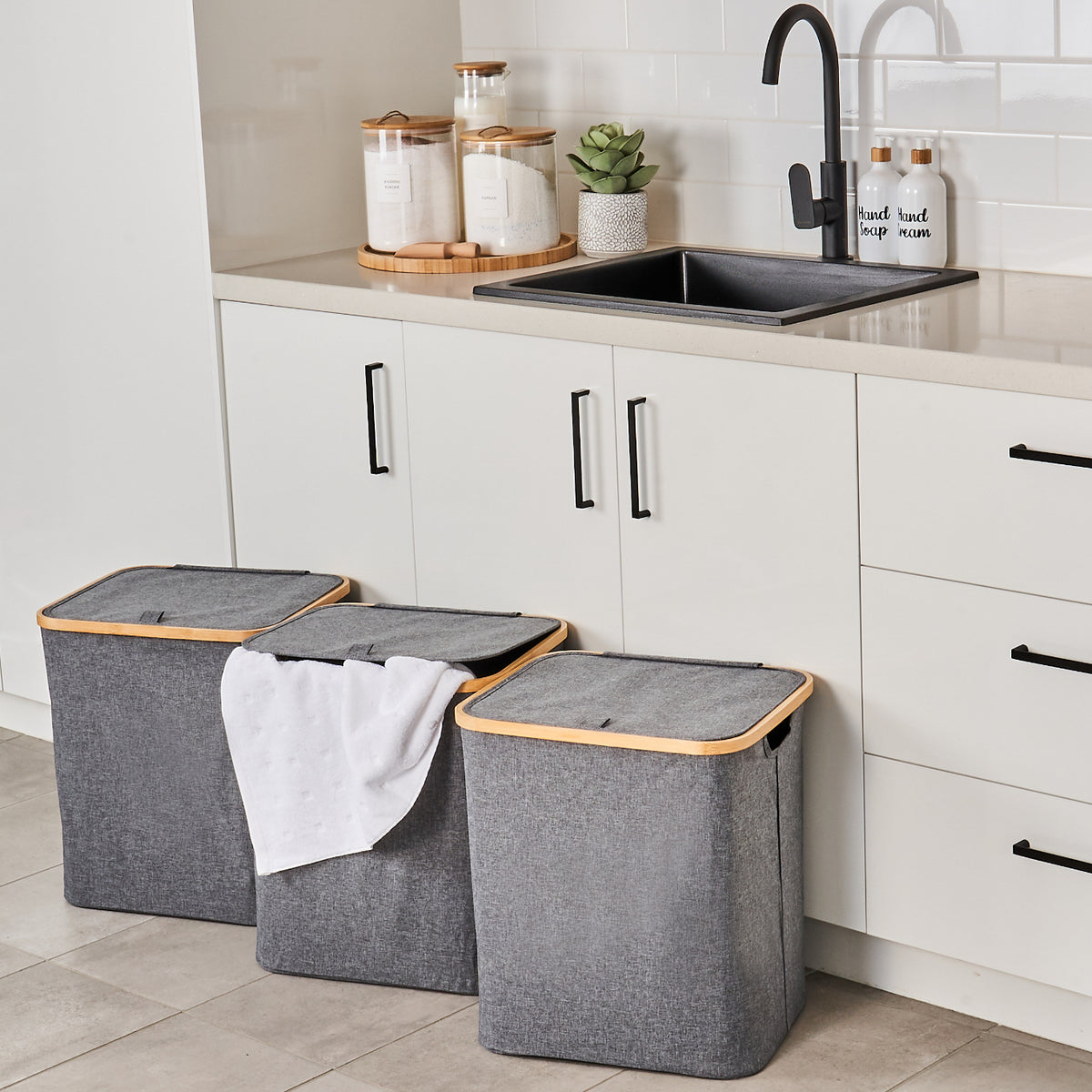 Linen Storage Boxes | Linen Cupboard Storage Baskets | Blissful Little Home