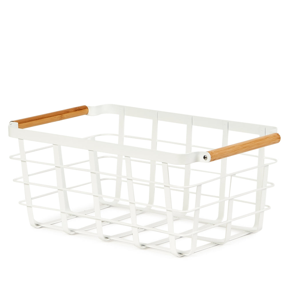 Metal Storage Basket | White | Blissful Little Home