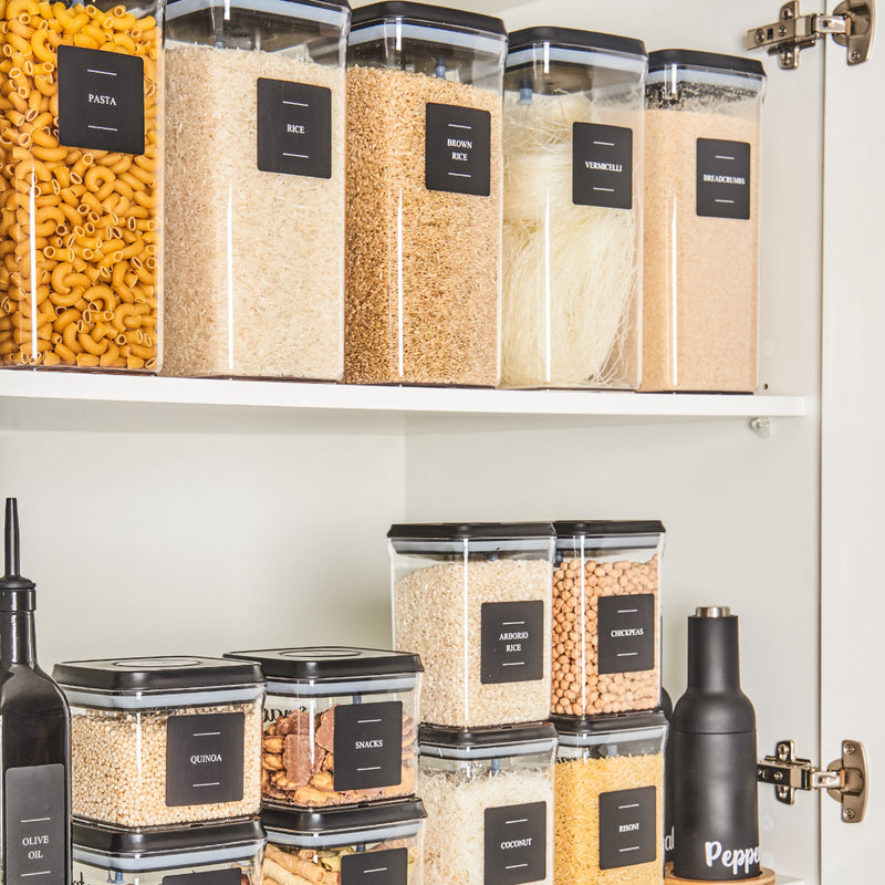 2.5L Push Top Pantry Storage Container Airtight | Black Lid