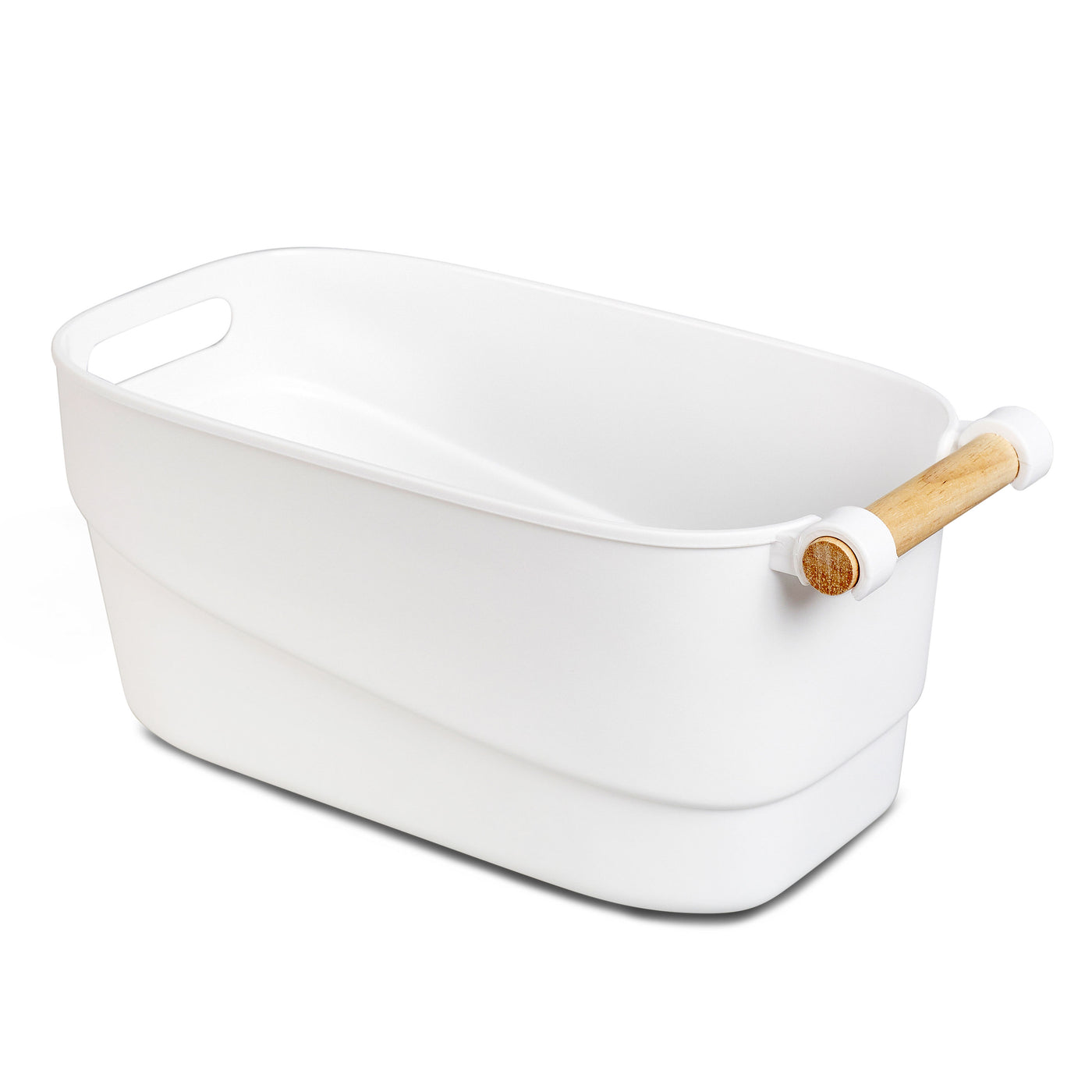 Bathroom Storage Tub w/ Wooden Handle | Large | Blissful Little Home